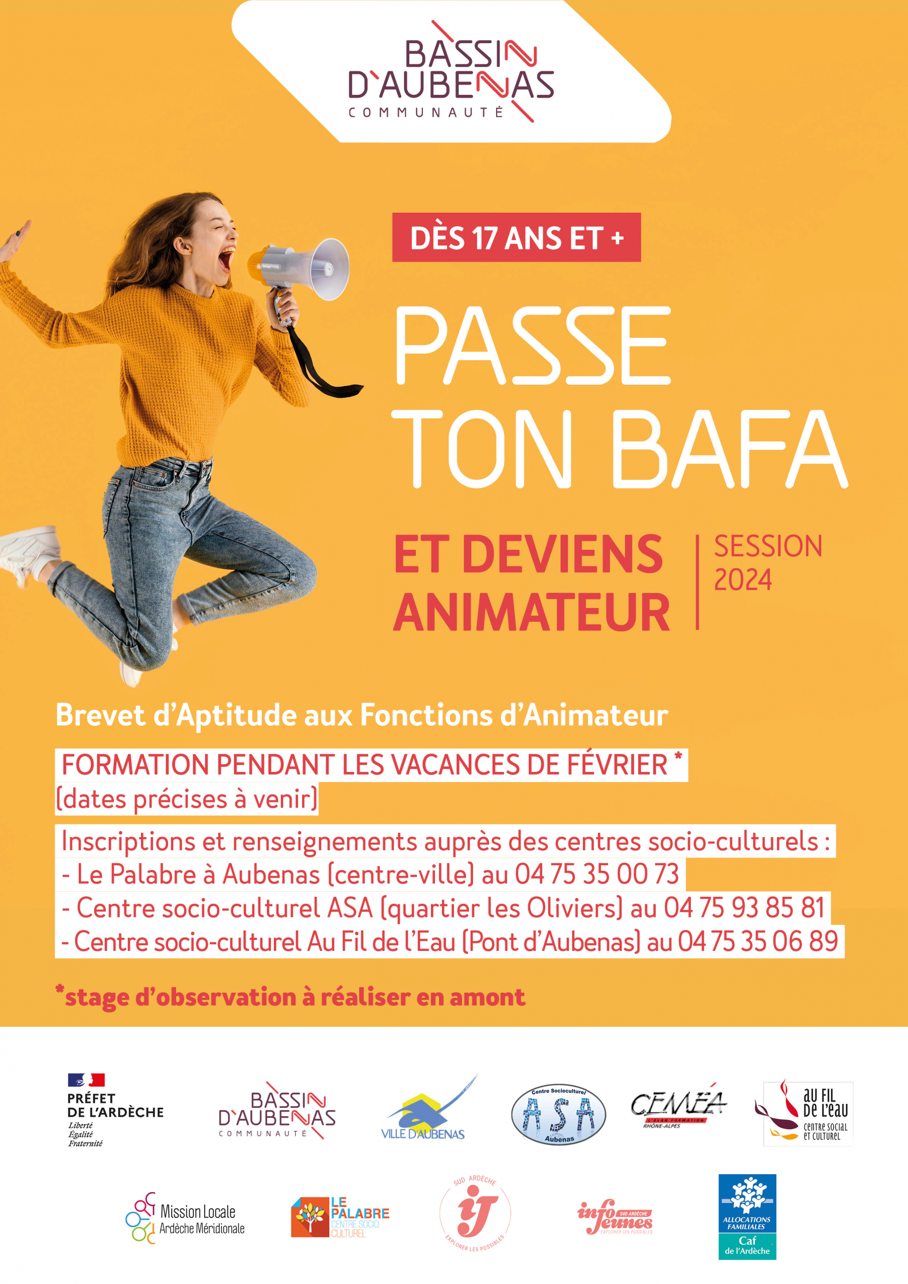 Passe ton BAFA en 2024 – Communauté de Communes du Bassin d'Aubenas